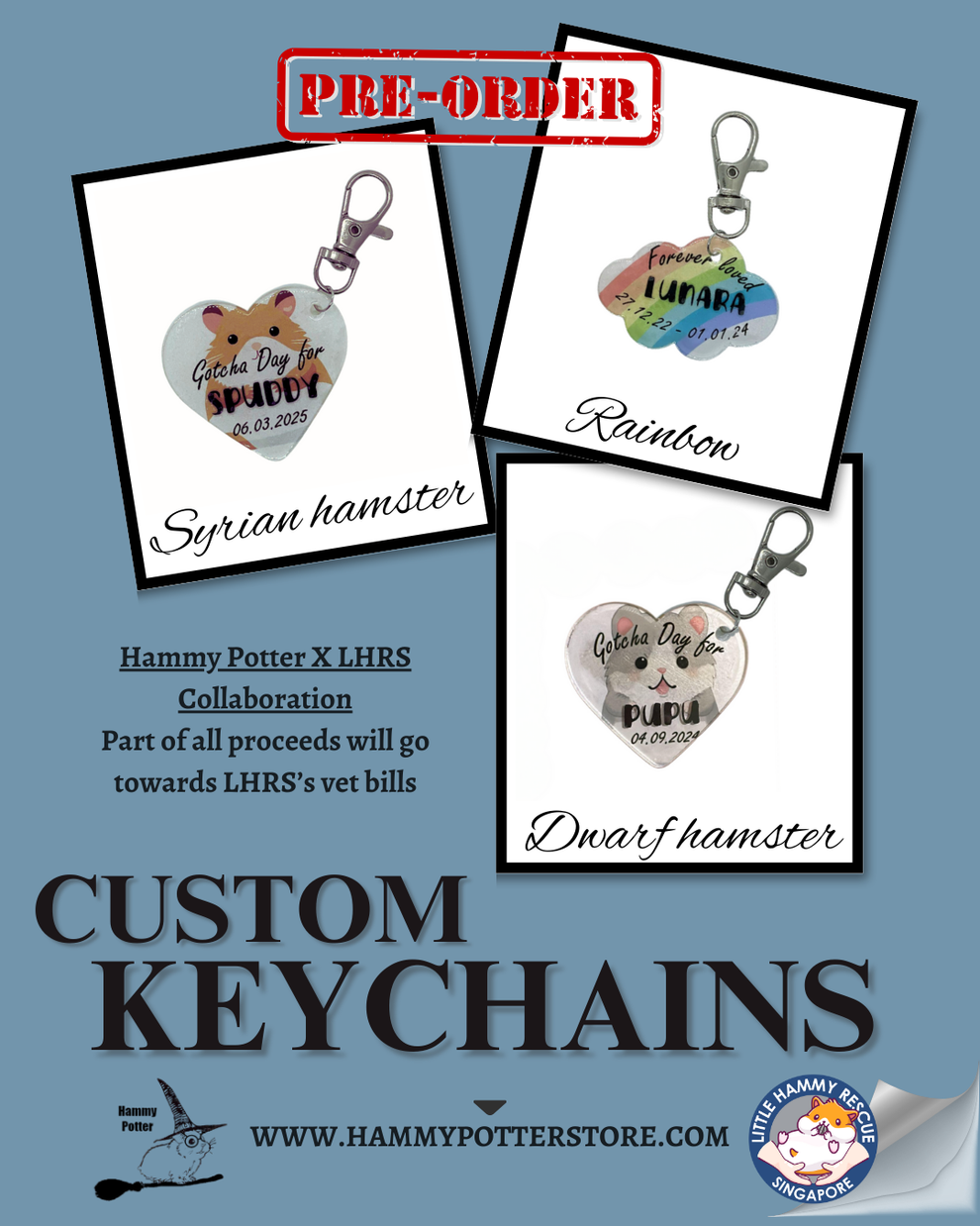 Hammy Potter X Little Hammy Rescue Singapore custom keychain collabora